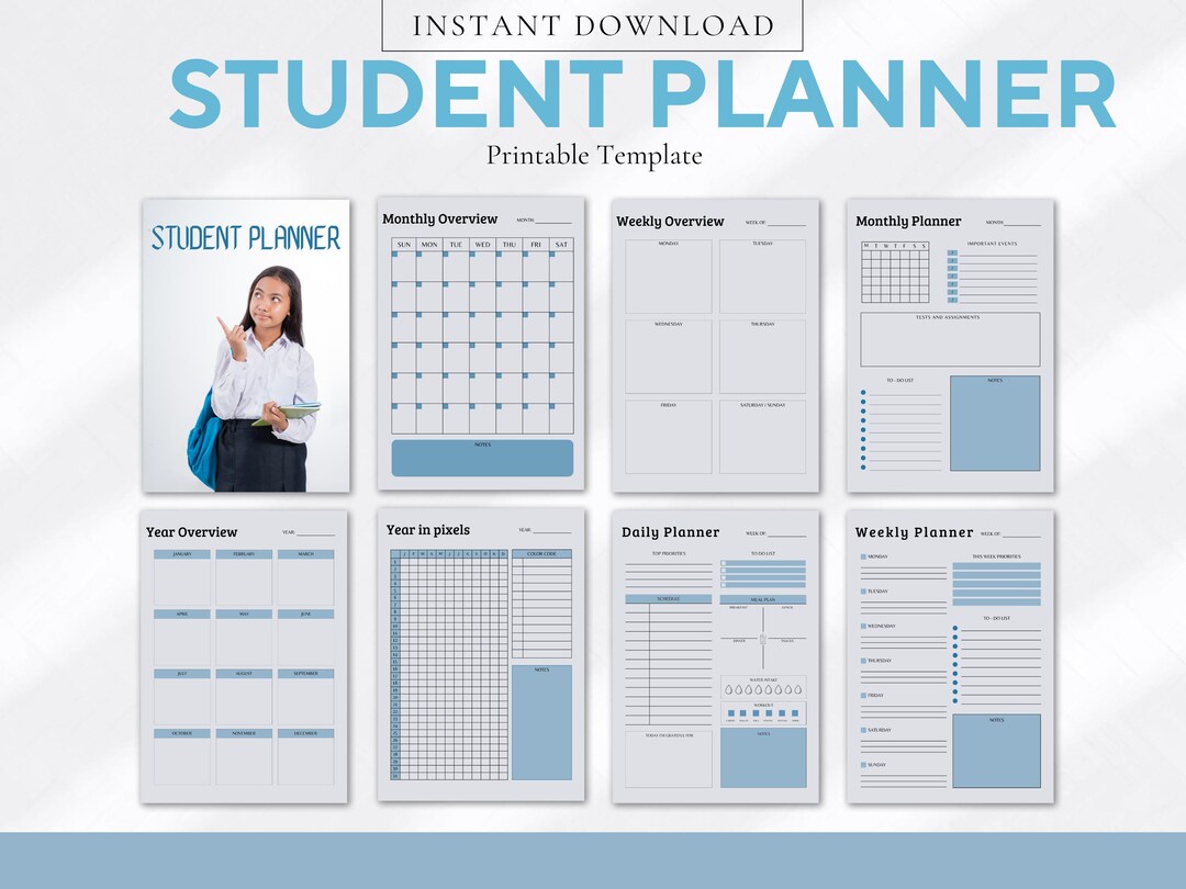 Student Planner - Academic Year Planner, Homework Tracker, Study ...