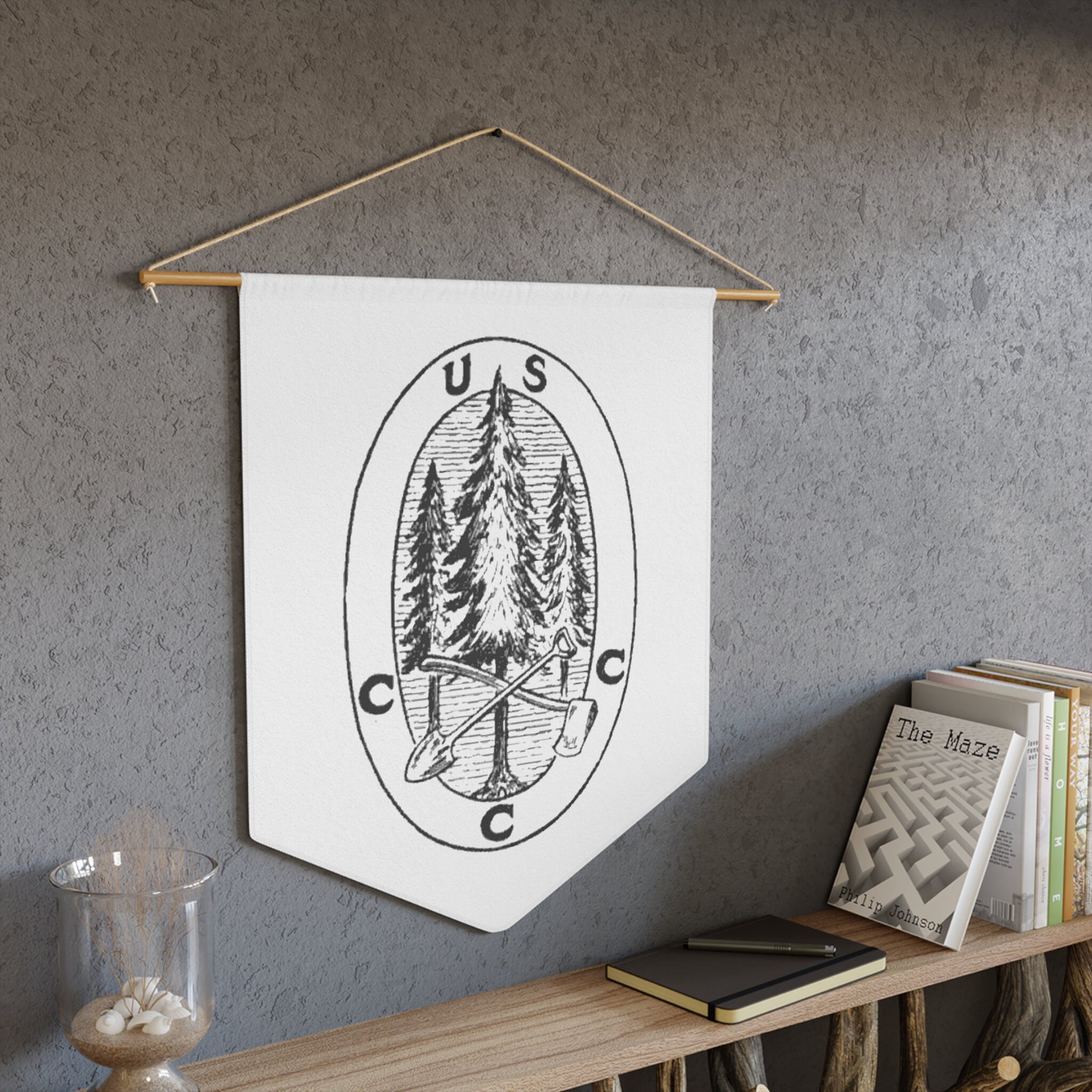 CCC - Civilian Conservation Corps - Logo Black and White - Wall Pennant ...