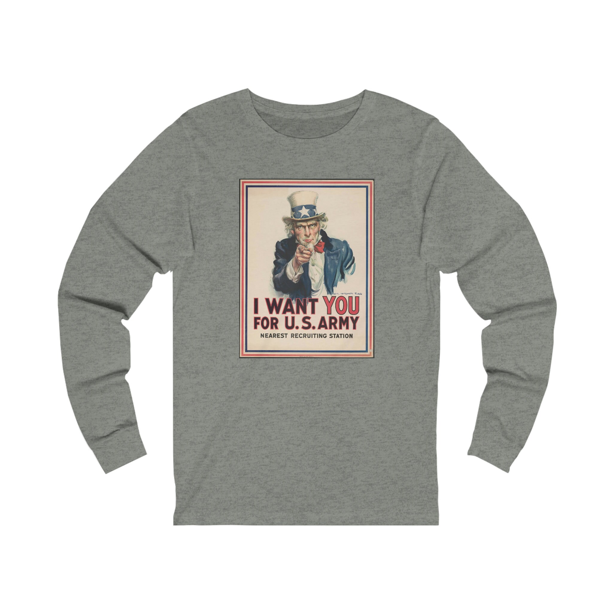Uncle Sam Flagg Recruiting Poster Long Sleeve Tee - Etsy