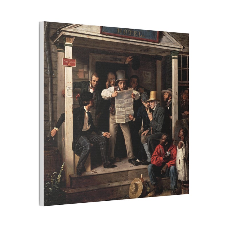 War News From Mexico by Richard Caton Woodville, 1848- Canvas Stretched ...