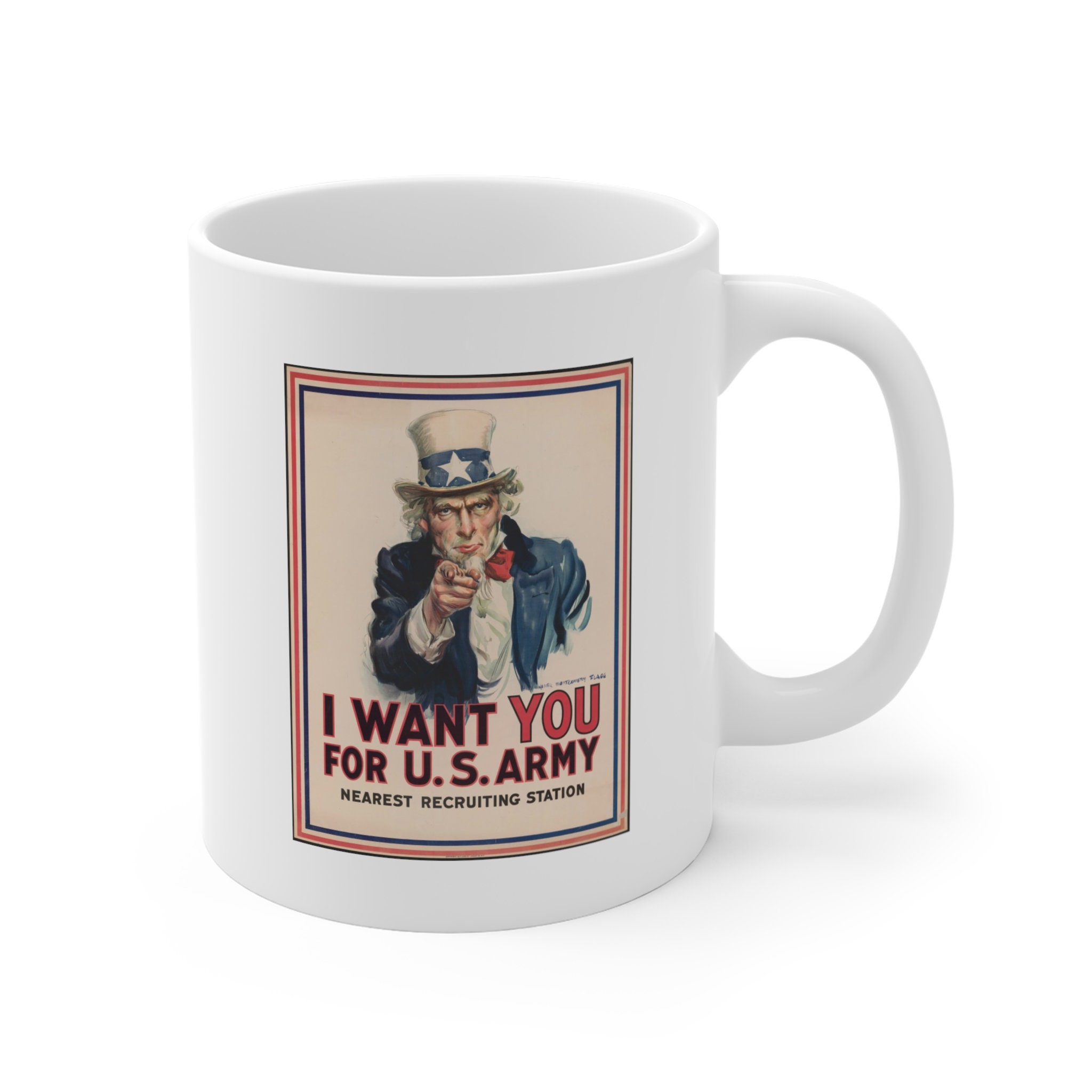 Uncle Sam Flagg Recruiting Poster White Ceramic Mug - Etsy