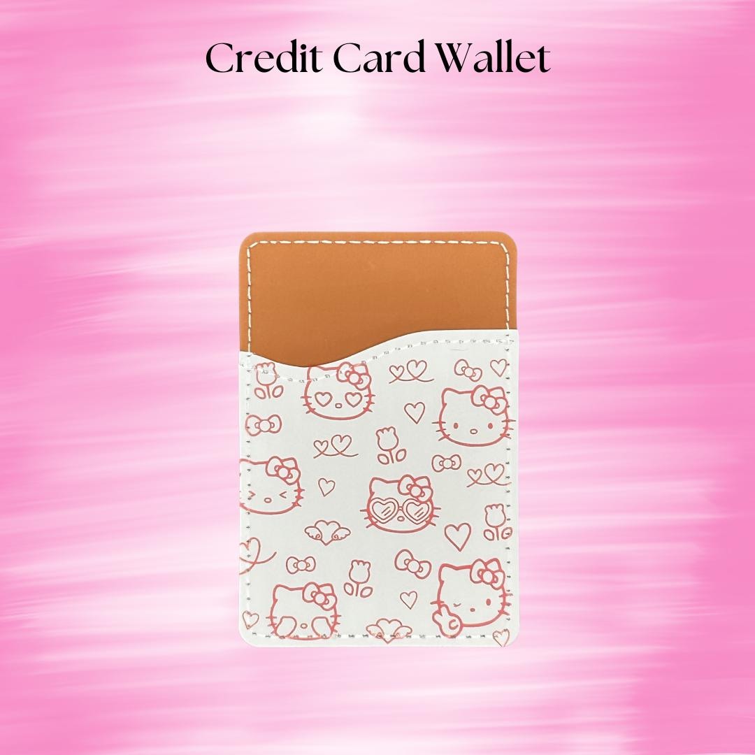 Kawaii Kitty Phone Card Holder, Cute Print Card Wallet, Card Caddy ...
