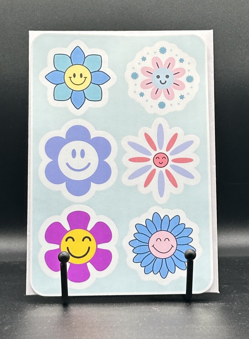 Smiley Face Retro Sticker Set - Etsy
