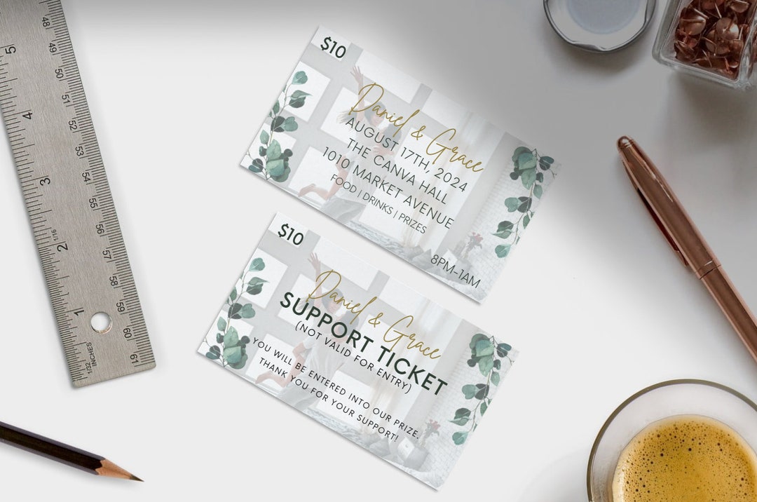 Wedding Social Tickets | GREEN & MODERN | Stag and Doe, Easy Editable ...