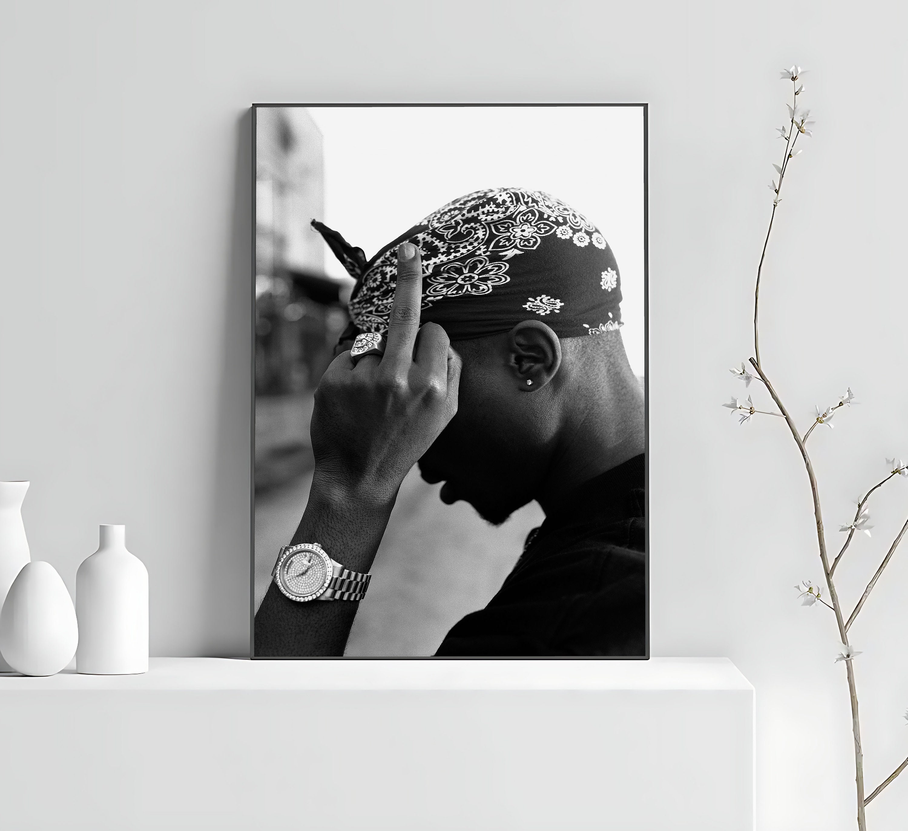 Tupac Middle Finger Poster