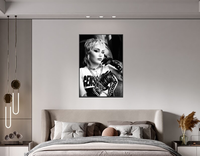 Miley Cyrus Poster Digital Download Black and White Miley - Etsy