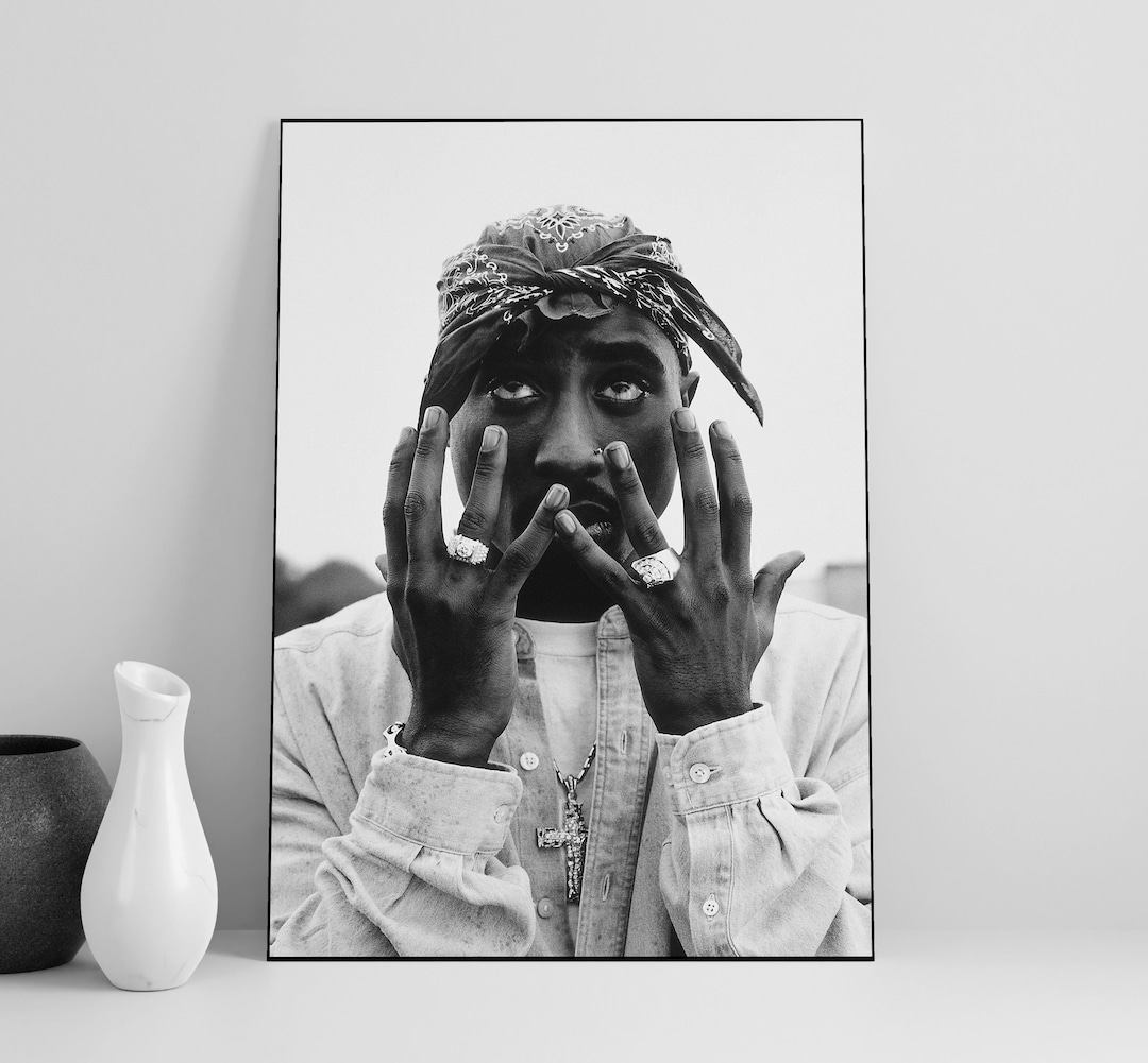 Tupac Print, Black and White, 2pac Poster, Music Studio Decor ...