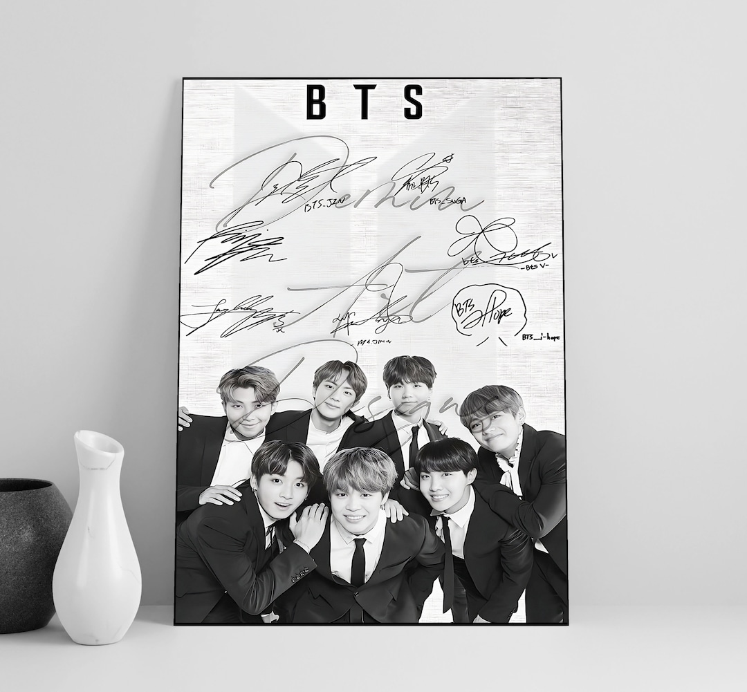 BTS Poster, BTS Wall Art, Black and White, BTS Digital Download, Bts ...