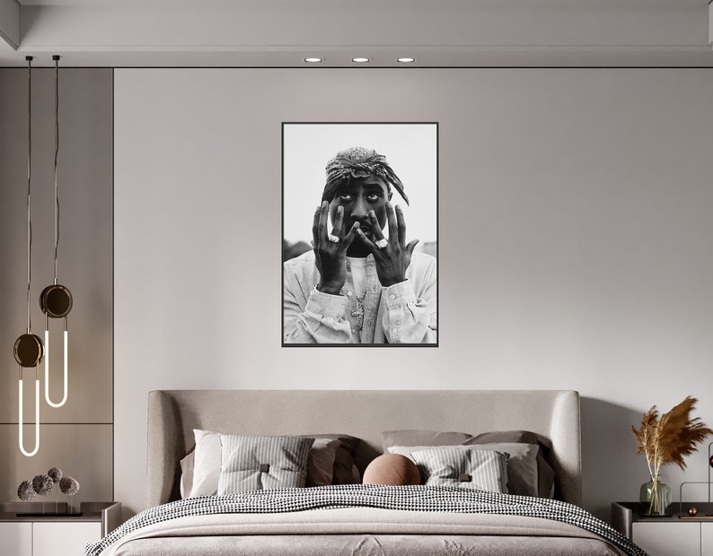 Tupac Print, Black and White, 2pac Poster, Music Studio Decor ...