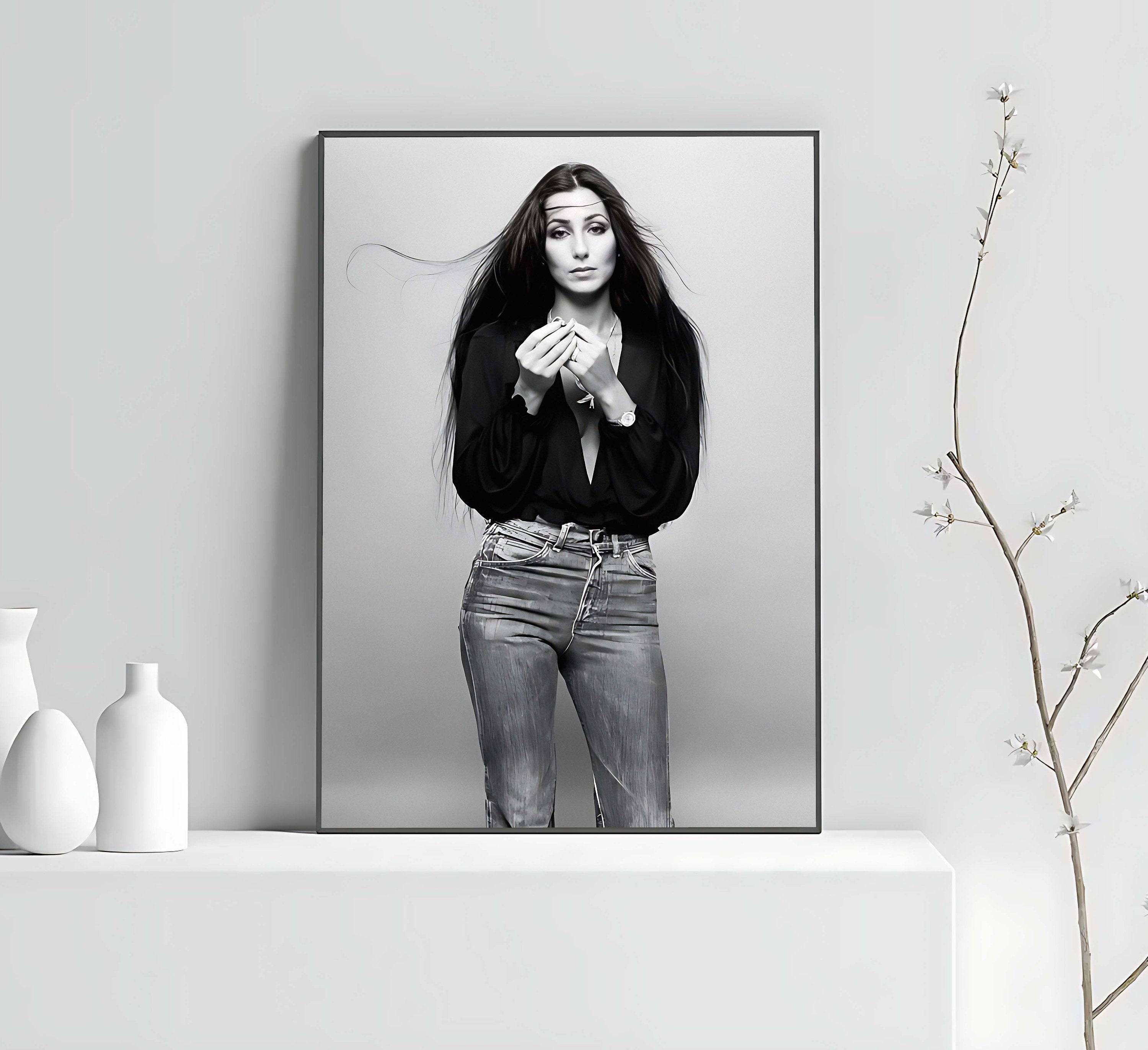 Cher Poster, Black and White, Vintage Music Posters, Feminist Wall Art ...