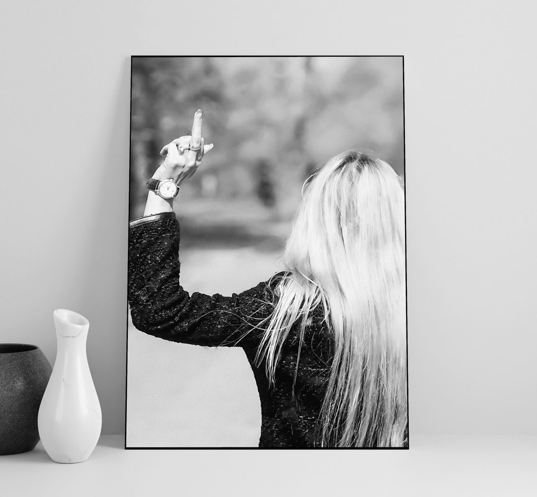 Middle Finger Poster, Feminist Print, Teen Girl Room Decor, Woman Art ...