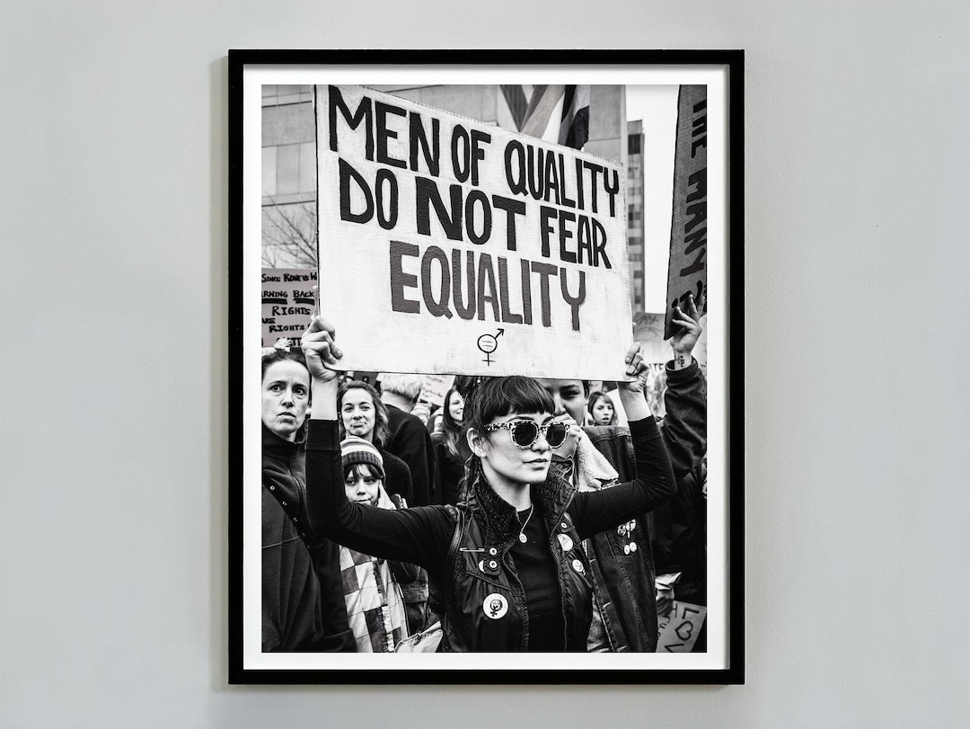 Vintage Feminist Poster, Black and White, Equality Print, Feminine Wall ...