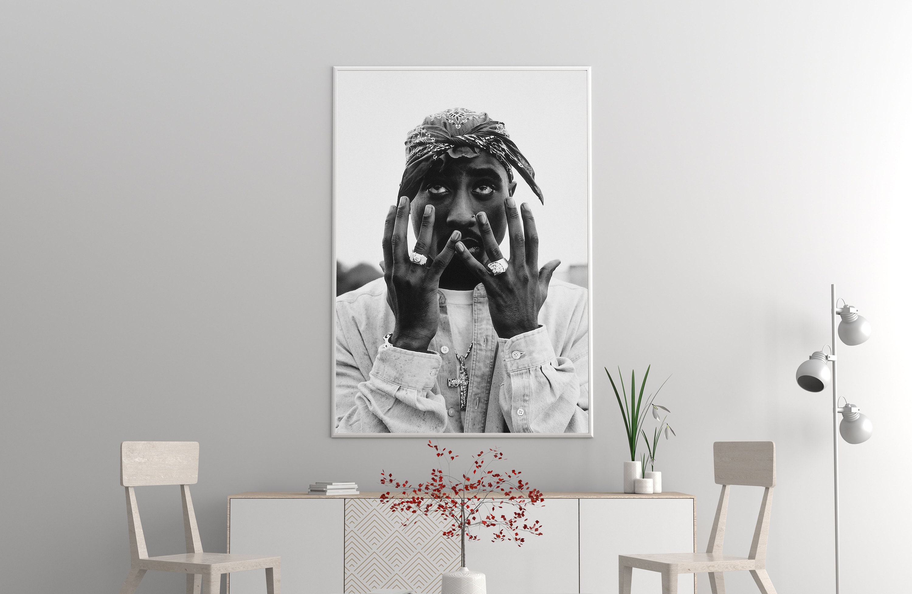 Tupac Print, Black and White, 2pac Poster, Music Studio Decor ...