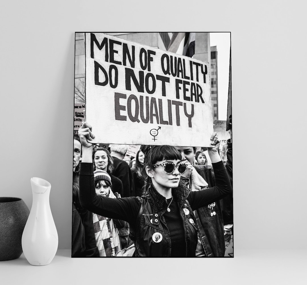 Vintage Feminist Poster Black and White Equality Print - Etsy