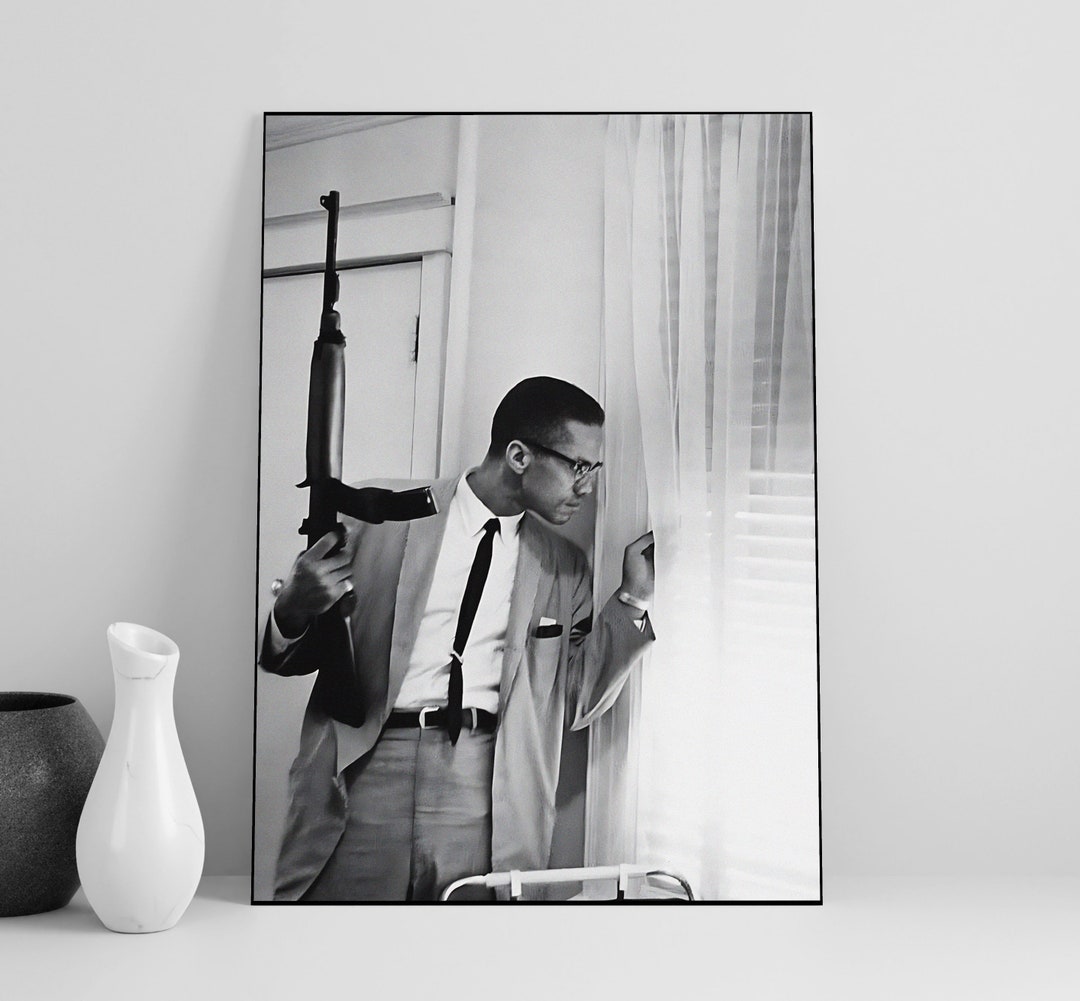 Malcolm X Gun Poster, Black and White, Vintage Photography, Malcolm X ...