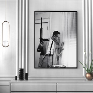 Malcolm X Gun Poster, Black and White, Vintage Photography, Malcolm X ...
