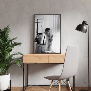 Malcolm X Gun Poster, Black and White, Vintage Photography, Malcolm X ...