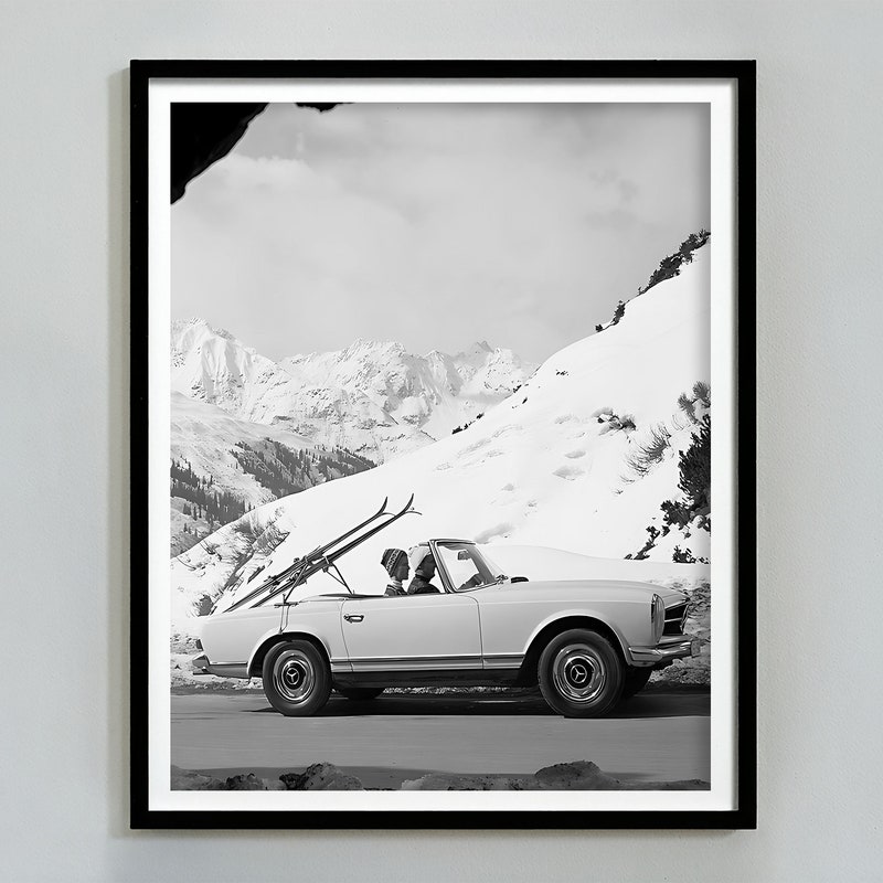 Black White Prints of Ski - Etsy