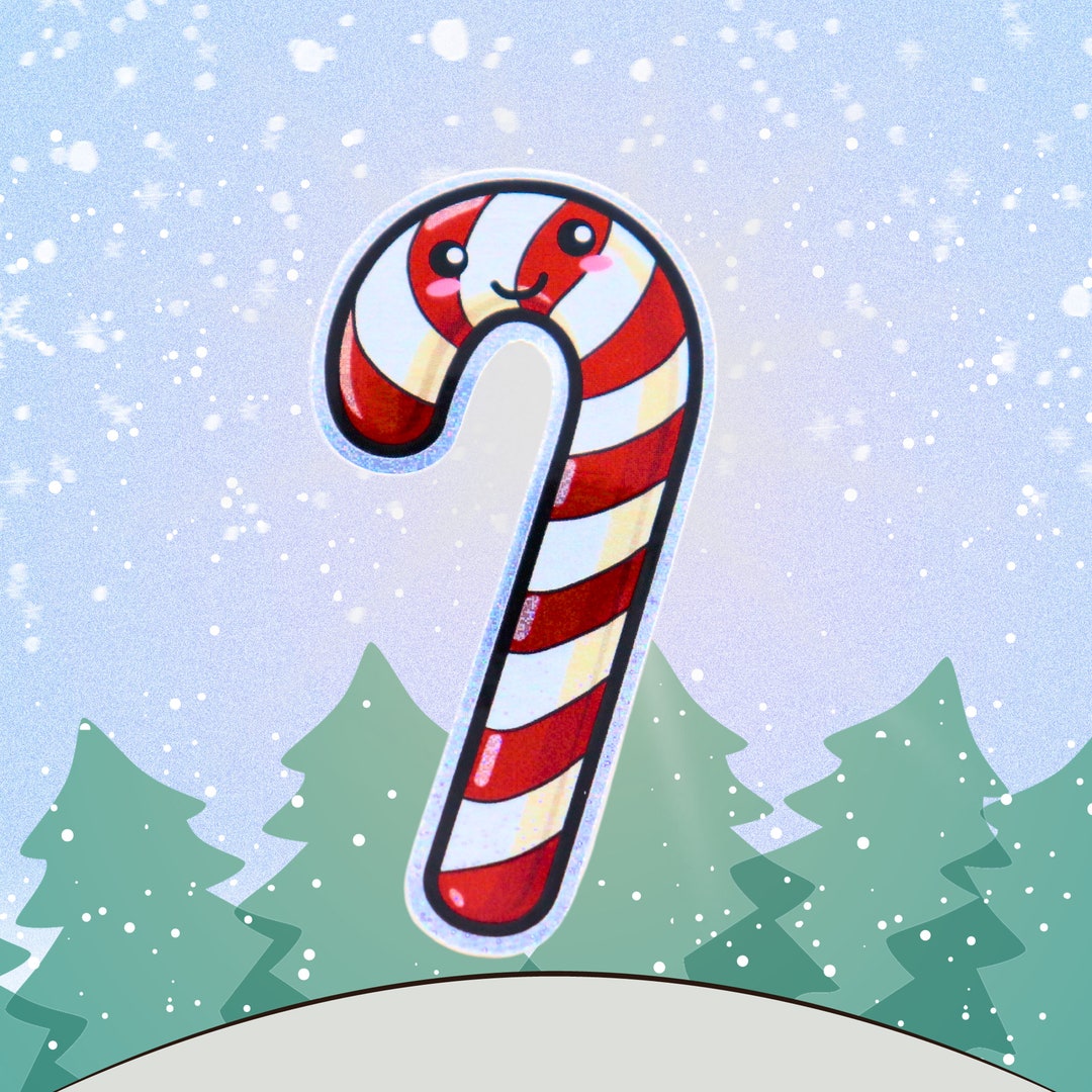Cute Festive Christmas Classic KAWAII CANDY CANE Vinyl Glossy - Etsy