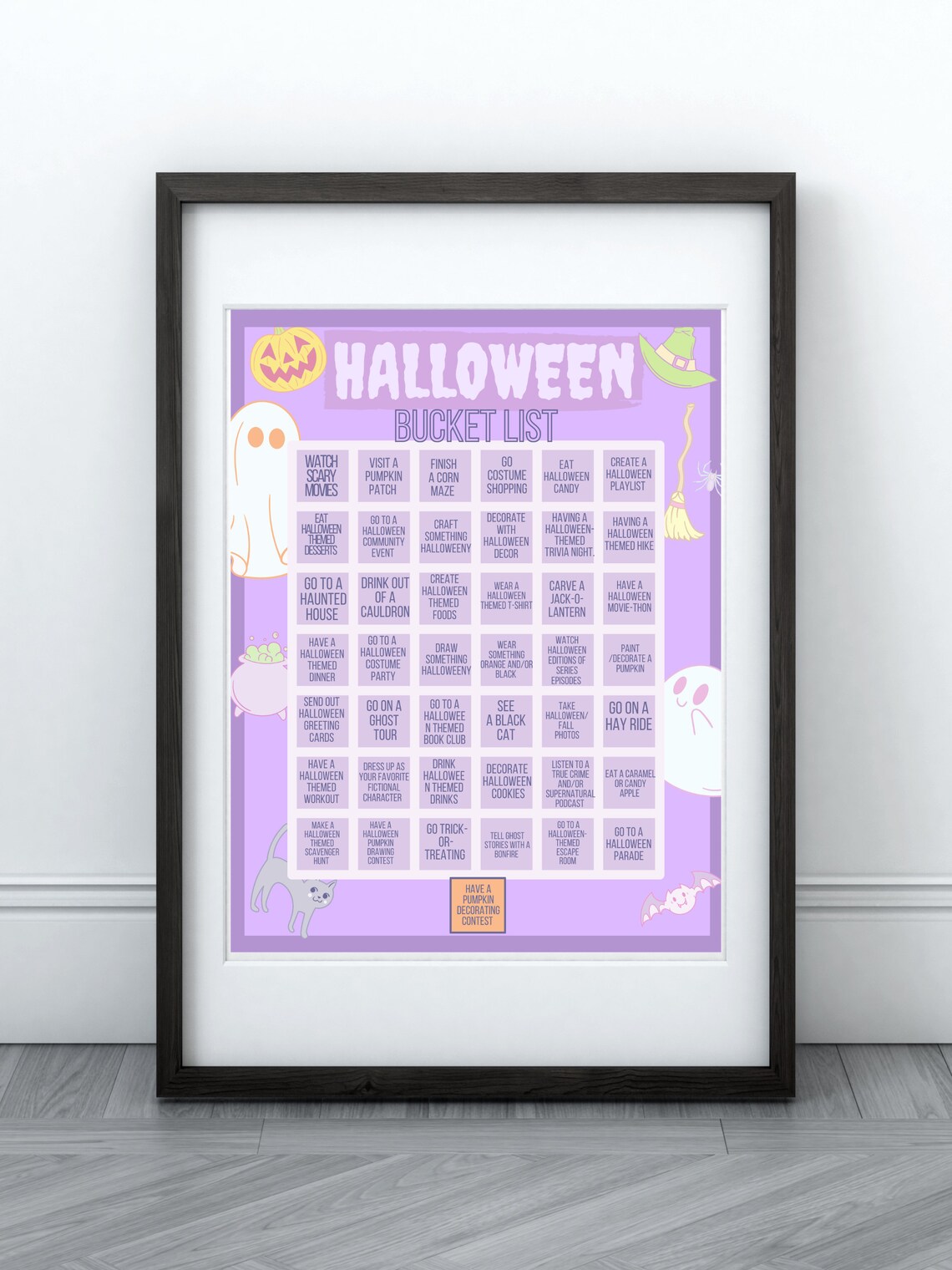 Digital Download Halloween Spooky Bucket List Activities for Fall ...
