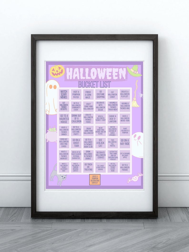 Digital Download Halloween Spooky Bucket List Activities for Fall ...