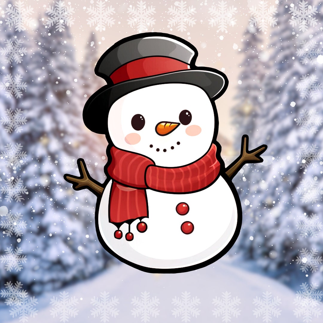 SNOWMAN STICKER Winter Wonderland Magic: Top-quality Vinyl - Etsy