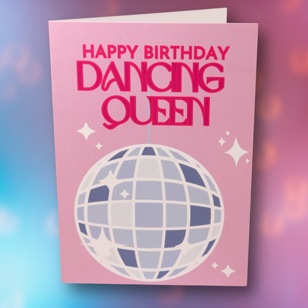 Happy Birthday Dancing Queen Card: Disco Ball Party Lover - Etsy
