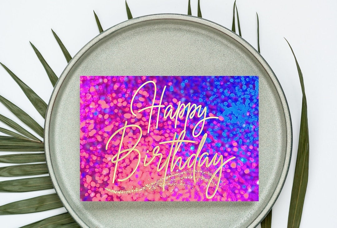 Glam Glitter Sparkly Happy Birthday Greeting Card for Bestie Brother ...