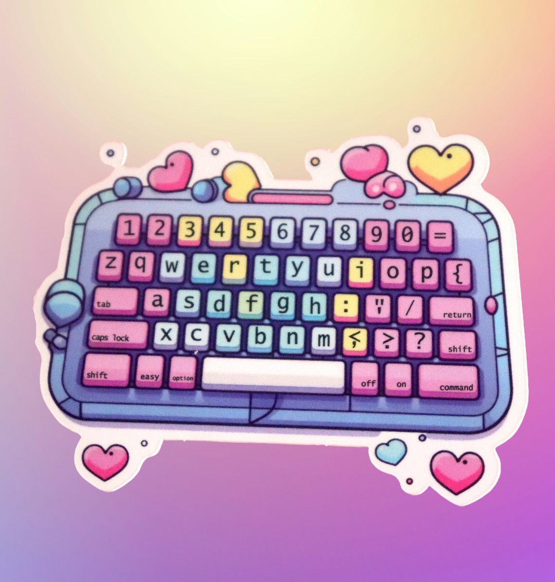 Pastel Mechanical Keyboard Matte Vinyl Sticker| Kawaii Keyboard Sticker ...