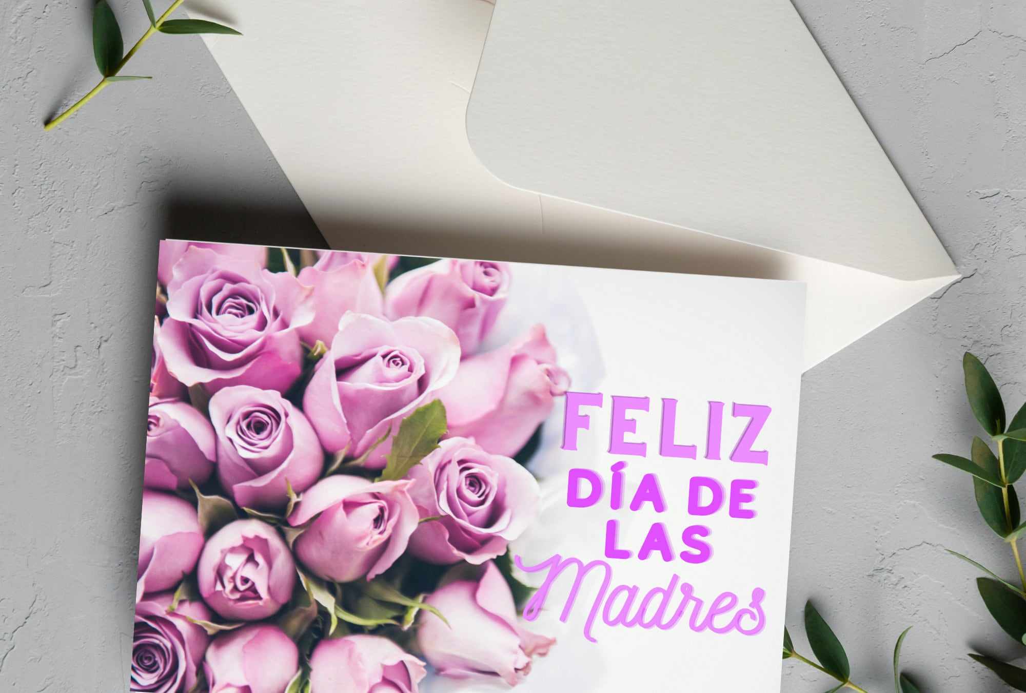 Feliz Dia De Las Madres Bouquet of Roses Blank Greeting Card for Mother ...