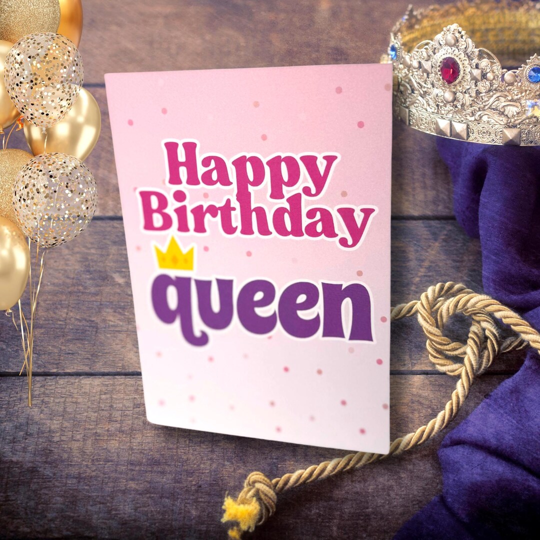 Happy Birthday Queen| for My Bestie| BFF Birthday Card| Cute Birthday ...