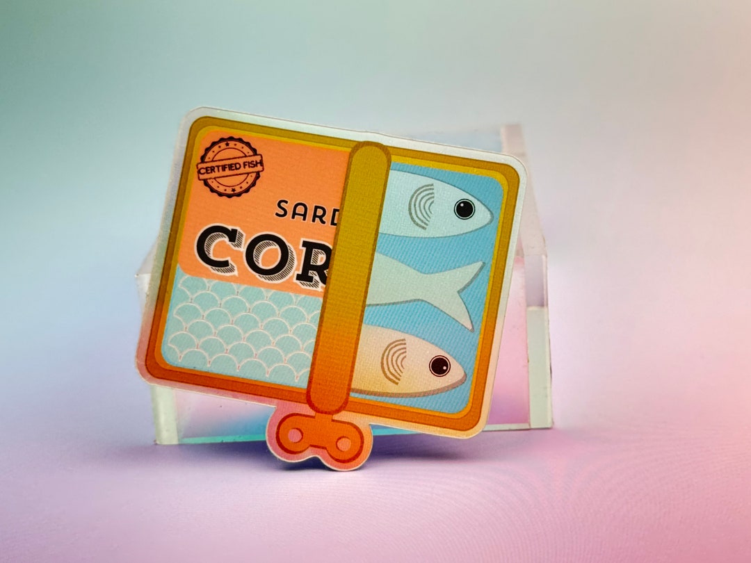 Holographic Sardine Can Sticker: Kawaii Vinyl Decal - Etsy