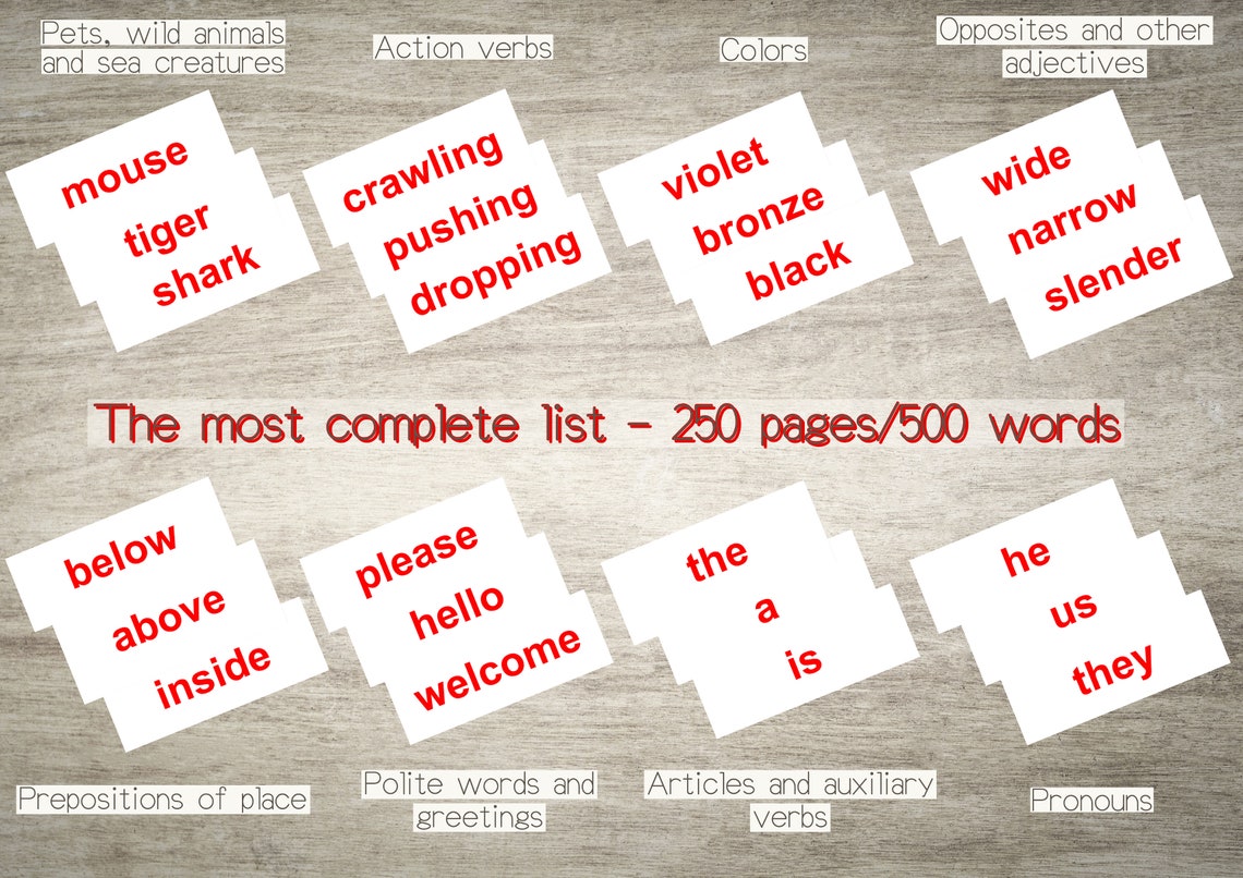 500 Big Bold Red Reading Program Flash Cards(pdf) - Etsy