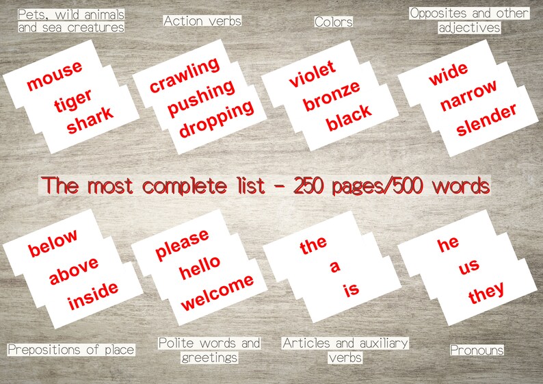 500 Big Bold Red Reading Program Flash Cards(pdf) - Etsy