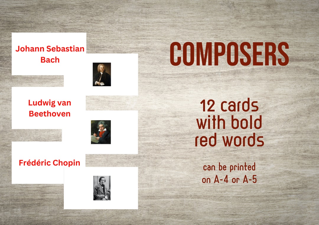 Composers Flash Cards - Etsy