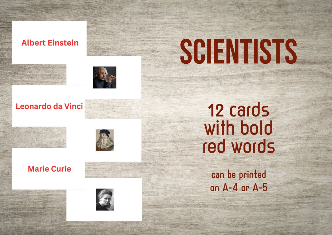 Scientists Flash Cards - Etsy