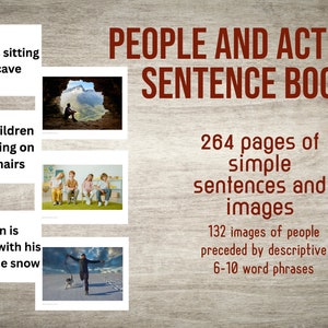 People and Actions Sentence Book(pdf) - Etsy