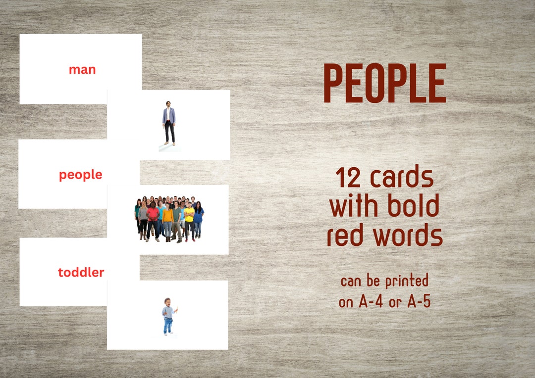 People Flash Cards - Etsy