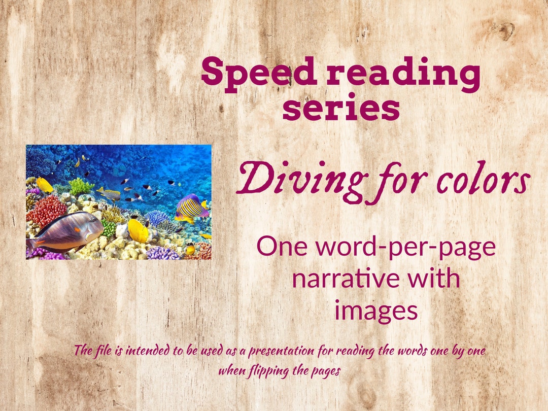 Speed Reading Book Diving for Colors - Etsy
