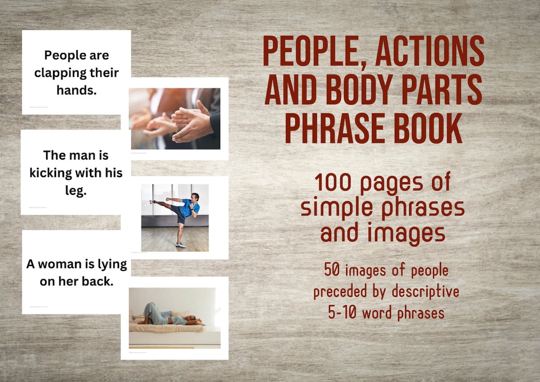 People, Actions and Body Parts Phrase Book(pdf) - Etsy