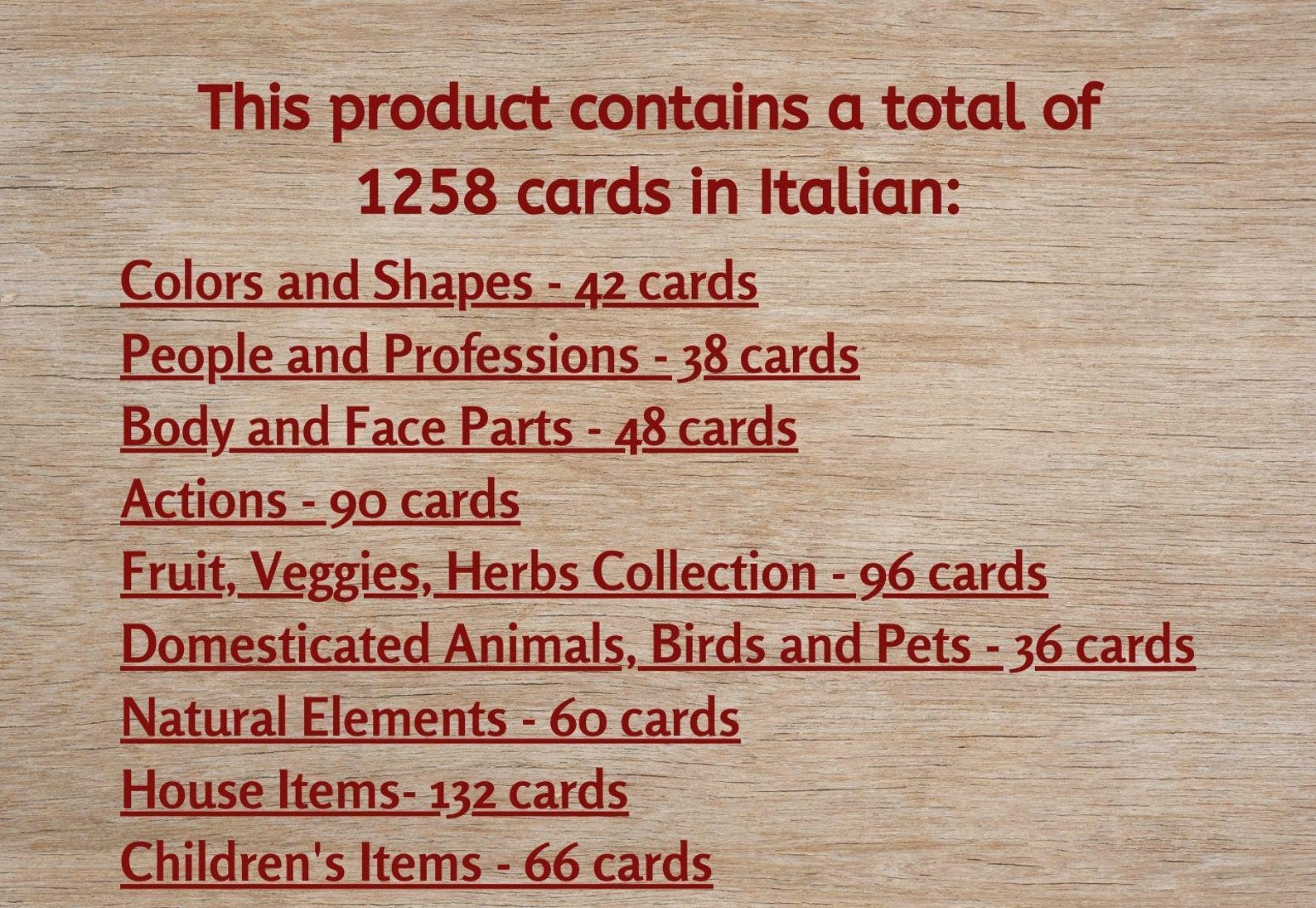 Italian Flashcards Collection - Etsy
