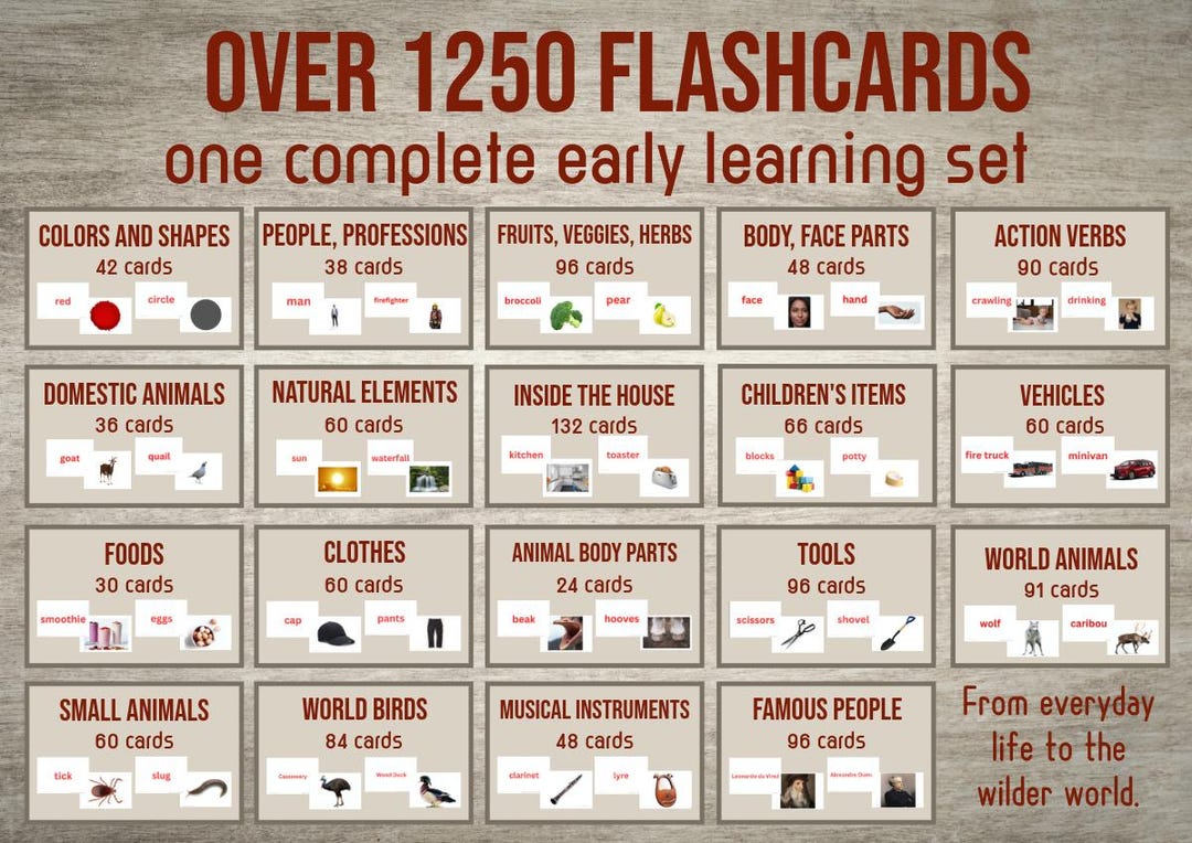 English Flashcards Collection(pdf) - Etsy