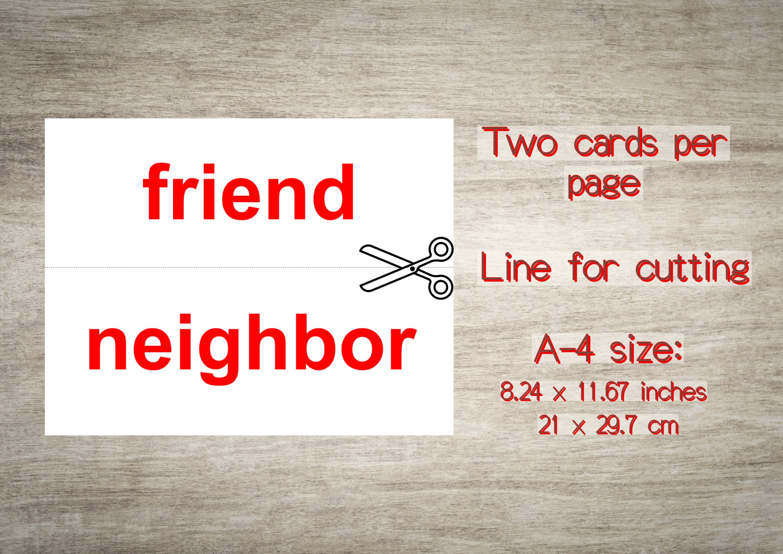 500 Big Bold Red Reading Program Flash Cards(pdf) - Etsy