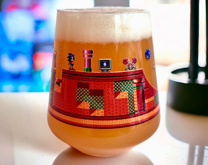 Sonic 14oz Beer Glass Collectible Craft Beer Glassware Gamer Drinking ...