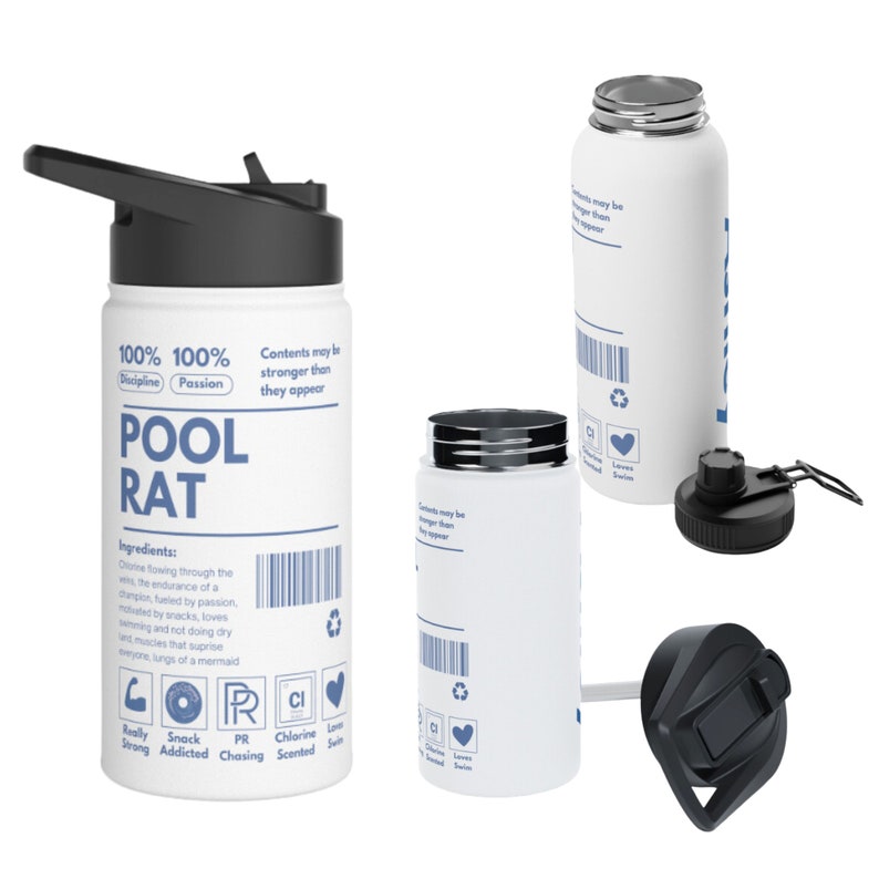 Swimmer Gift Idea Swim Water Bottles Swim Team Era Swim Meet Swim Club ...