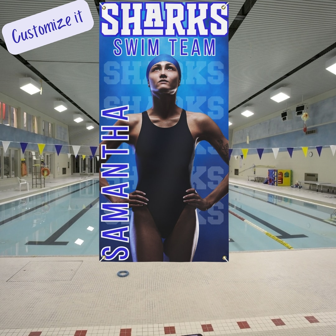 Personalized Swim Team Banners Swimmer Gift Swim Club Swimteam Swim ...
