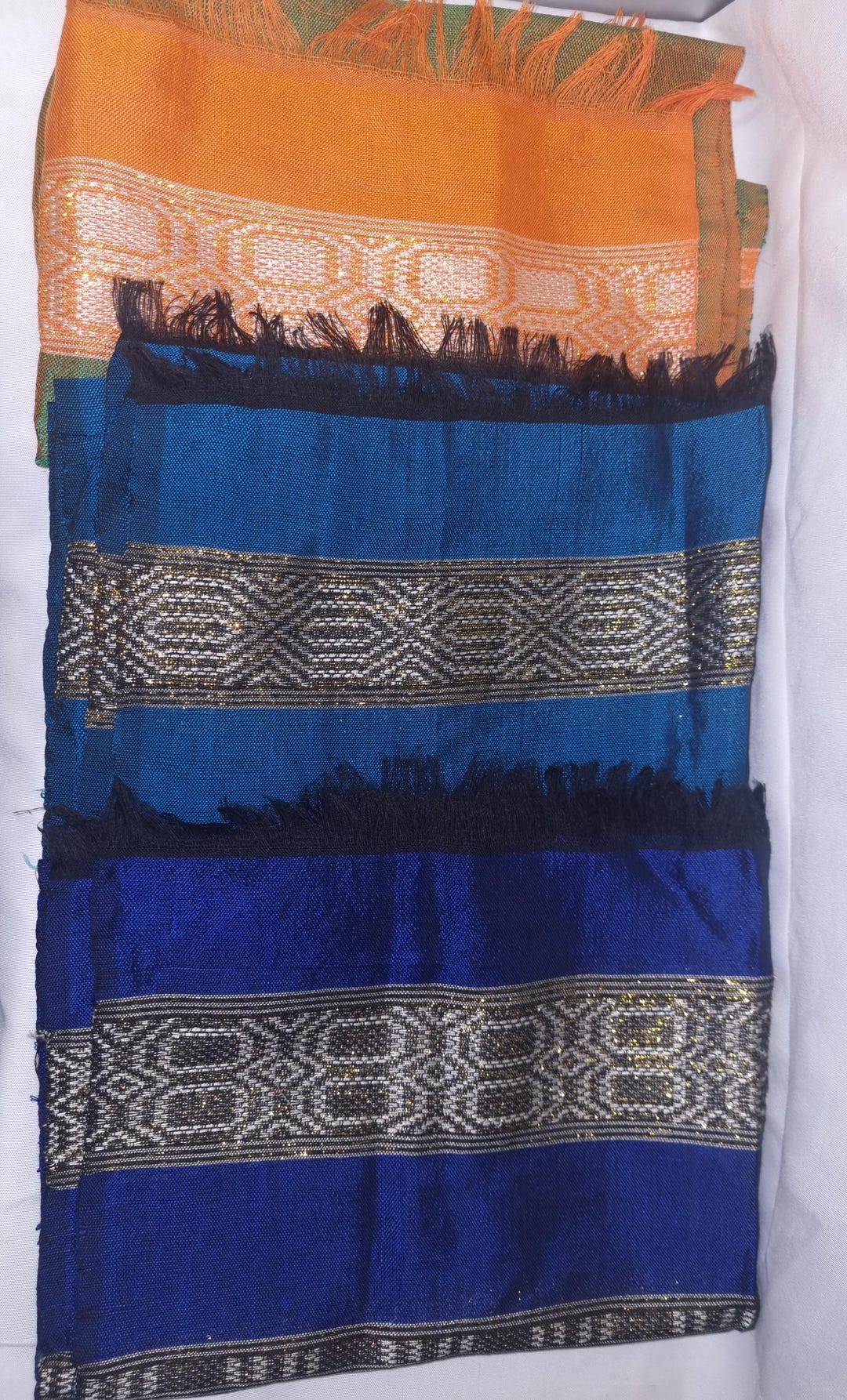 Ethiopian Traditional Handwoven Linen Scarves, With Gold Designs on All ...