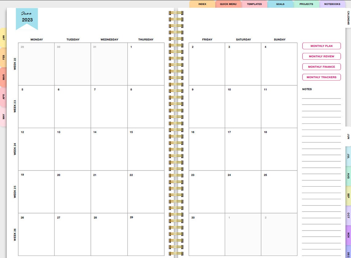 Digital Planner Premium, Digital Journal 2023 2024 Undated iPad ...