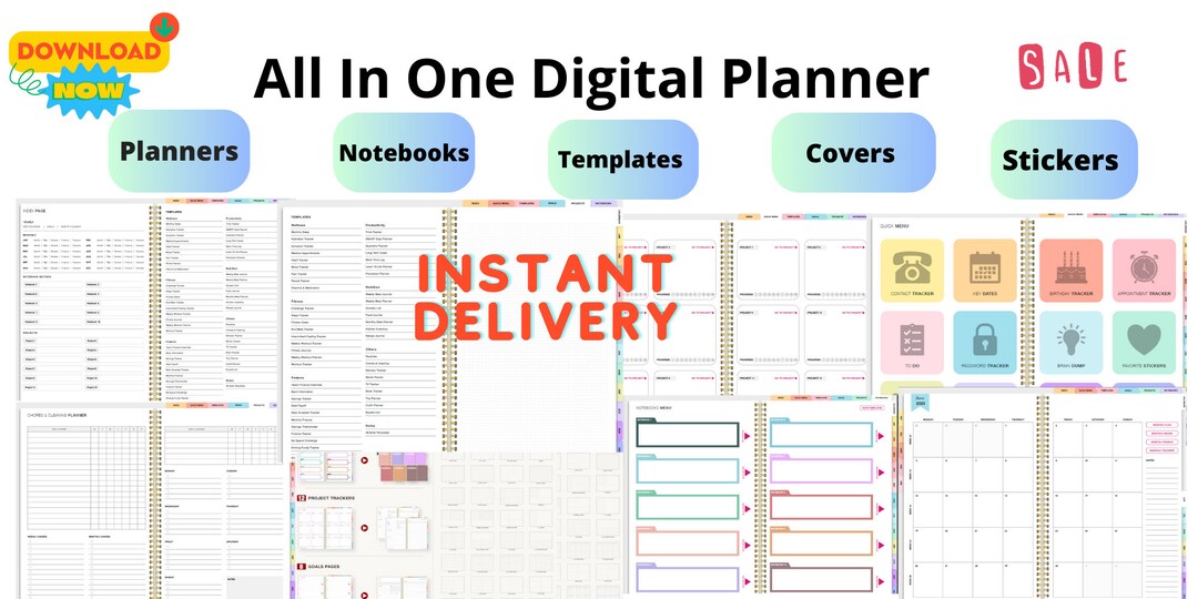 Digital Planner Premium, Digital Journal 2023 2024 Undated iPad ...
