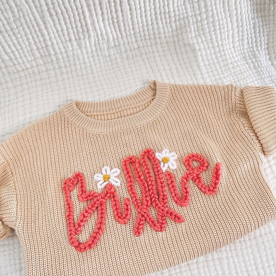 Hand Embroidered Name Sweater for Toddlers | Custom Name Sweater ...